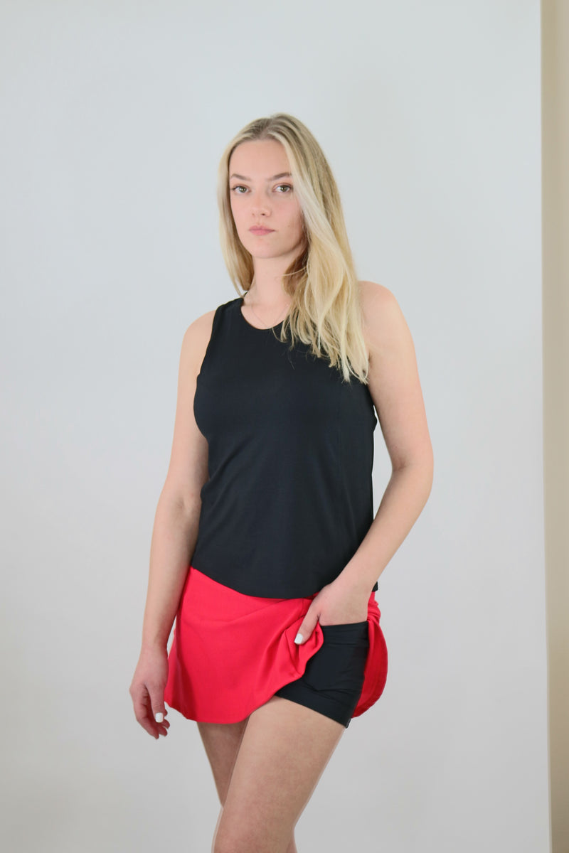 SOLID RED - Half Ruffle Skort – paulacech